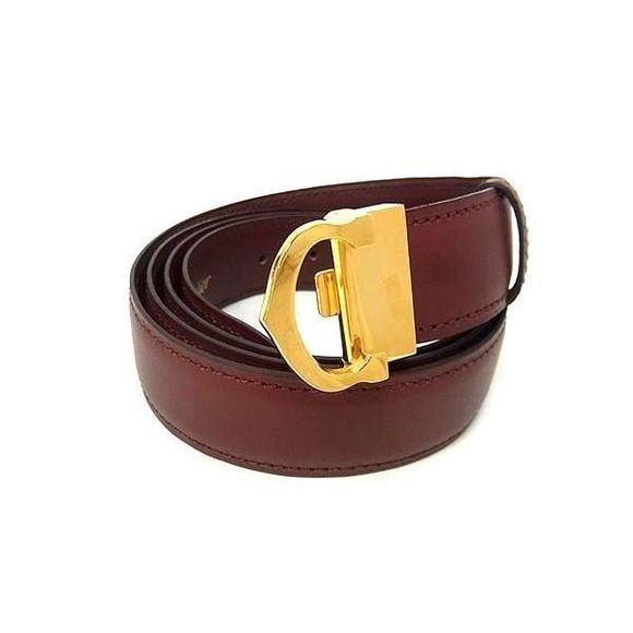 Cartier | Accessories | Cartier Must Line Leather Gold Hardware Belt ...
